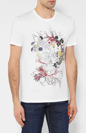 Alexander McQueen Botanical Logo Print T-shirt