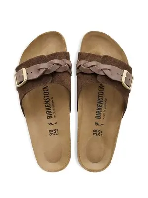 BIRKENSTOCK Braided Buckle-fastening Flat Sandals - Brown