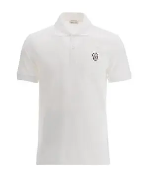 Alexander McQueen Skull Patch Polo Shirt - White