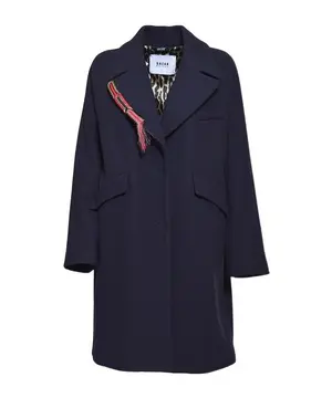 BAZAR DELUXE Collared Single-breasted Coat - Blue