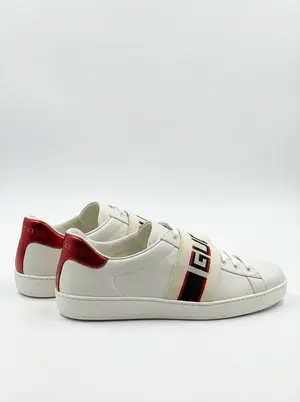 Gucci Stripe Leather Sneaker - White