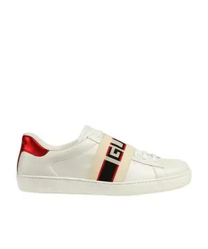 Gucci Stripe Leather Sneakers - White