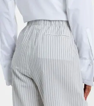 RÓHE Striped Silk And Cotton Wide-leg Pants