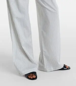 RÓHE Striped Silk And Cotton Wide-leg Pants