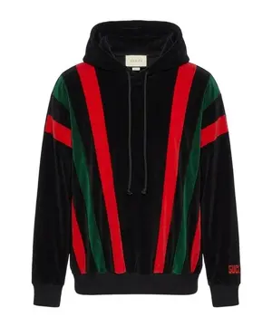 Gucci Striped Hooded Sweater - Black