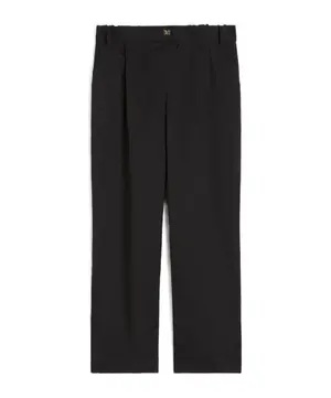 Max Mara Logo Plaque Cropped Pants - Black