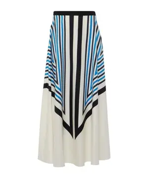 JOSEPH Cretto Pleated Detail Skirt - White