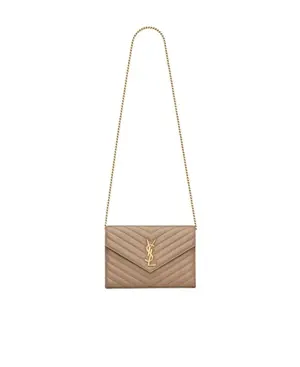 Saint Laurent Cassandre Matelassé Chain Wallet