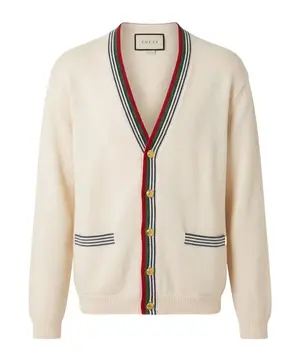 Gucci Stripe-trim Cardigan - Nude