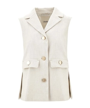 Max Mara S. Caroline Button-up Waistcoat - White