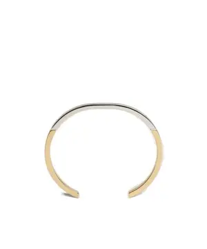 Celine Open Brass Bracelet With Rhodium And Gold Finish - No
