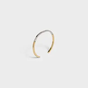 Celine Open Brass Bracelet With Rhodium And Gold Finish
