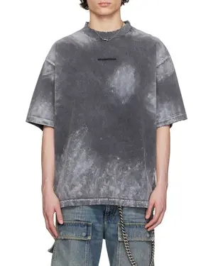 Balenciaga Paint Detailed Crewneck T-shirt