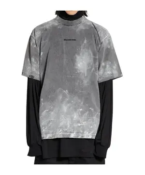 Balenciaga Paint Detailed Crewneck T-shirt