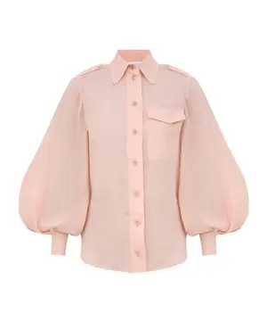 Zimmermann Utility Button-up Shirt - Pink
