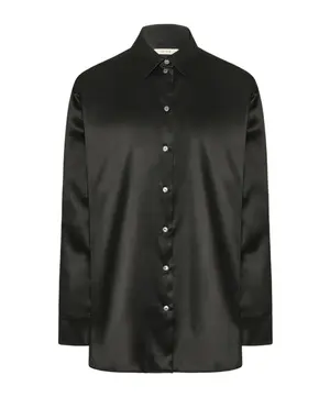 THE ROW Long-sleeve Silk Shirt - Black