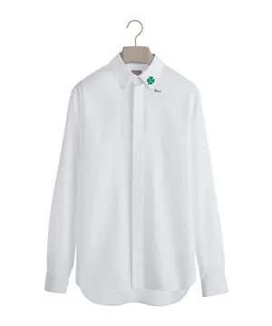Dior Shirt With Clover Embroidery - White