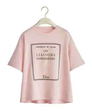 Dior Book Cover Oversized Cropped T-shirt - Pink
