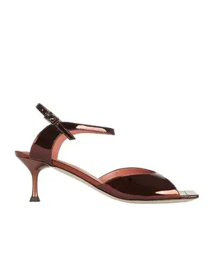 MOROBE Square-headed Mid-heeled Sandals - Black