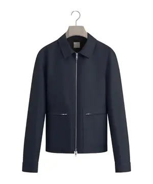 Dior Zipped Jacket With Embroidery - Navy Blue