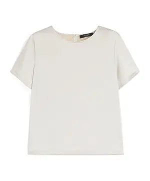 Max Mara Gilbert Satin Crewneck T-shirt - Ivory