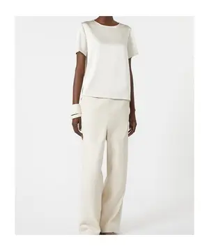 Max Mara Gilbert Satin Crewneck T-shirt - Ivory