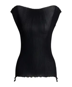 Alberta Ferretti Ribbed Knit Top - Black