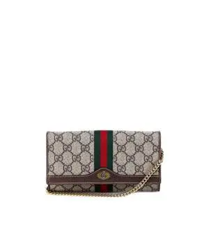 Gucci Ophidia Gg Chain Wallet - Beige/ebony