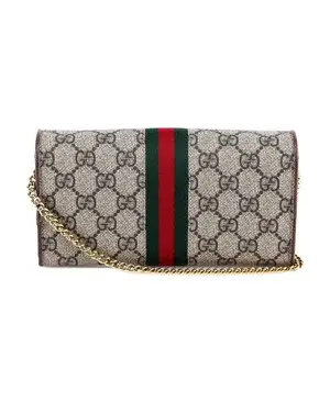 Gucci Ophidia Gg Chain Wallet - Beige/ebony