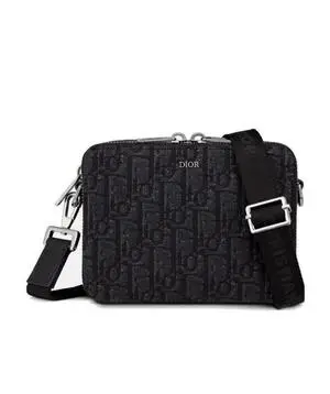 Dior Zipped Pouch With Strap - Black