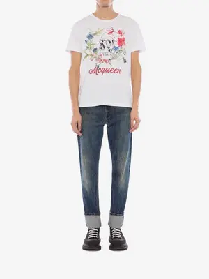Alexander McQueen Deconstructed Floral Skull T-shirt