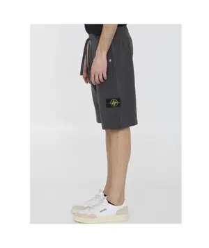 Stone Island Logo Patch Drawstring Bermuda Shorts