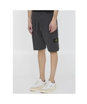 Stone Island Logo Patch Drawstring Bermuda Shorts