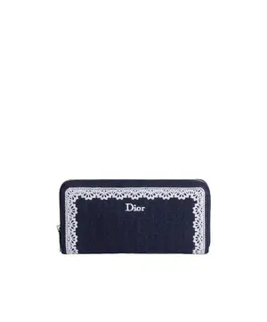 Dior Oblique Voyageur Slim Wallet - Blue