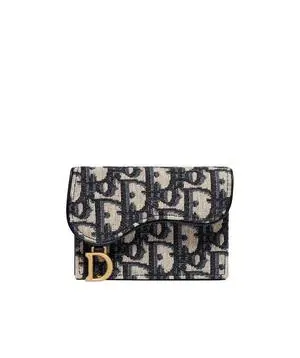 Dior Saddle Bloom Card Holder - Black