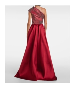 Solace Alba Embellished Draped Satin Gown