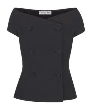 DIOR Dior Off-the-Shoulder Double-Breasted Jacket