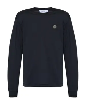Stone Island Long-sleeved Logo Patch T-shirt - Blue