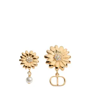 Dior Cd Multi Flowers Earrings - Yellow