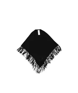 Max Mara Tornado Fringed Triangle Shawl - Black