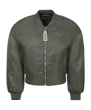 Calvin Klein Ribbed Collar Long Sleeve Zip-up Jacket