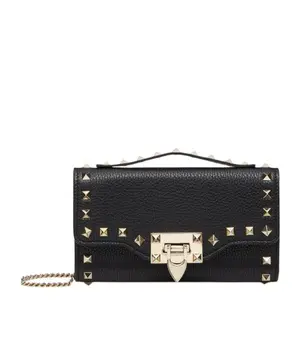 Valentino Garavani Rockstud Chainstrap Wallet - Black