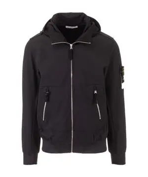 Stone Island Logo-patch Hooded Jacket - Black