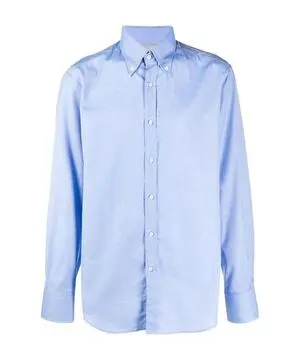 Brunello Cucinelli Plain Cotton Shirt - Blue