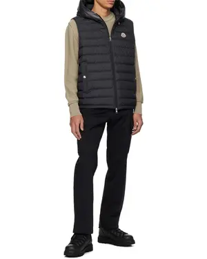 Moncler Logo Patch Zip-up Padded Vest