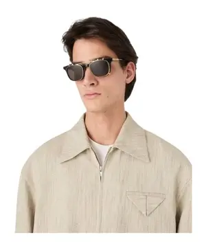 Bottega Veneta Classic Square Clip-on Sunglasses