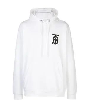 Burberry Logo Hooded Sweater - White