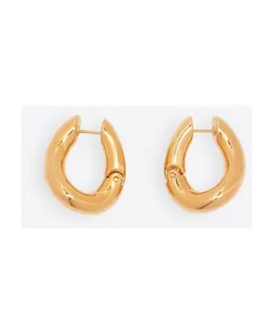 Balenciaga Logo Engraved Loop Earrings