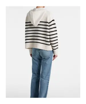 NILI LOTAN Striped Hooded Sweater