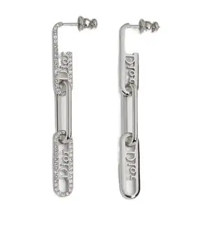 Dior Link Earrings - Gray